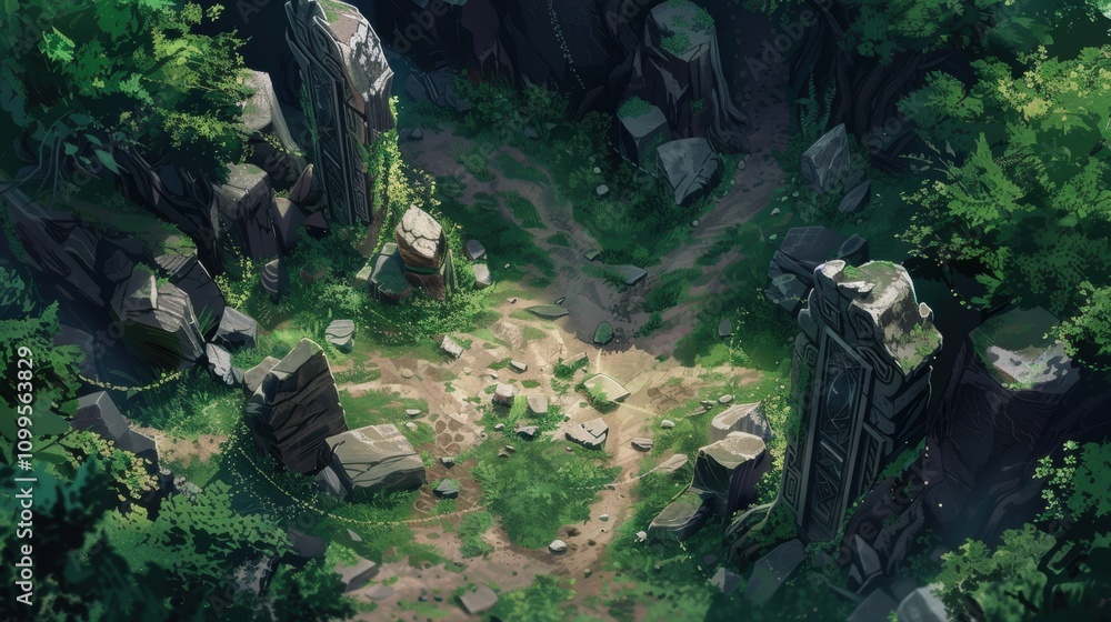 Ilustración de Stock DnD Battlemap Rocky Plateau with Sinister Totems ...