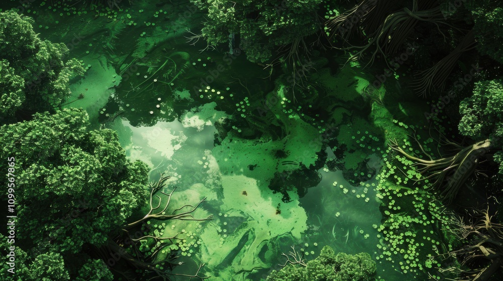 DnD Battlemap battlemap in toxic bog - Surrounded by greenery ...