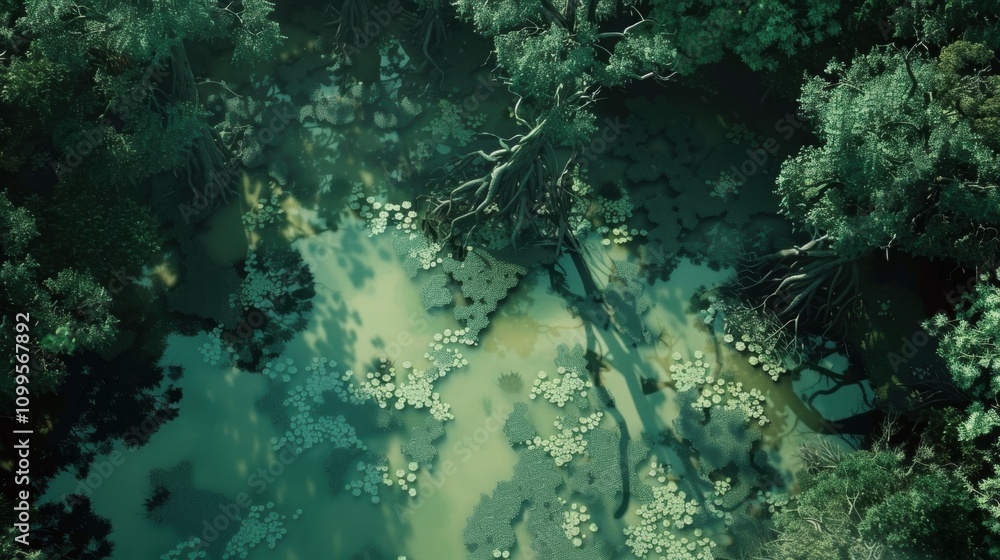 DnD Battlemap battlemap in toxic bog - Surrounded by greenery ...