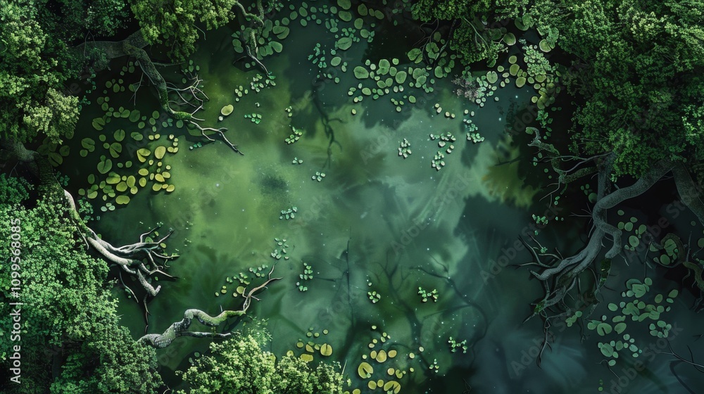 DnD Battlemap battlemap in toxic bog - Surrounded by greenery ...