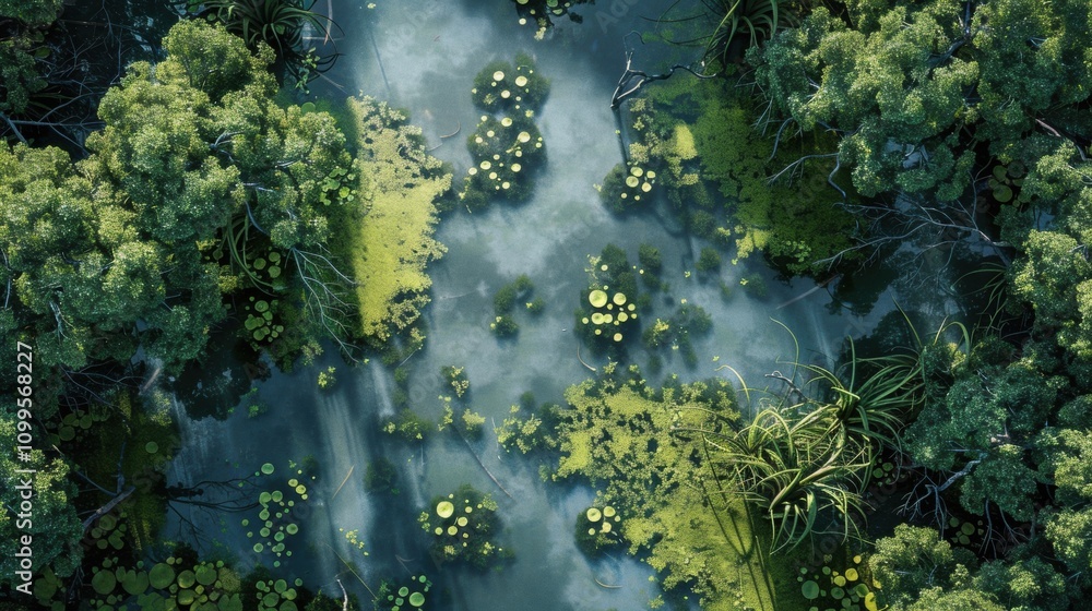 DnD Battlemap battlemap in toxic bog - Surrounded by greenery ...