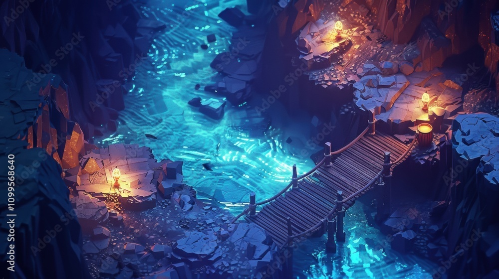 DnD Battlemap underground, river, battlemap, mysterious, dark, terrain ...