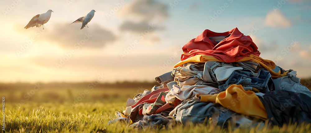 Environmental impact of fast fashion landfill site photo illustration ...