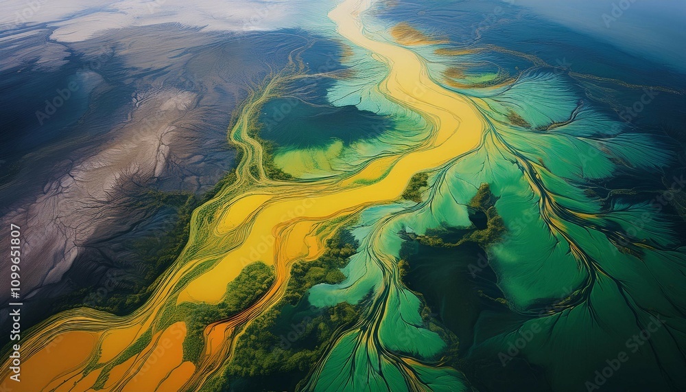 satellite image showing the spread of a toxic chemical spill into ...