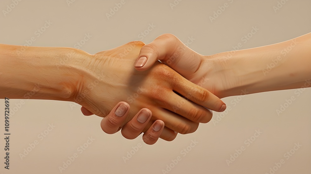 Two hands clasping in a thumb clasp handshake, symbolizing camaraderie ...