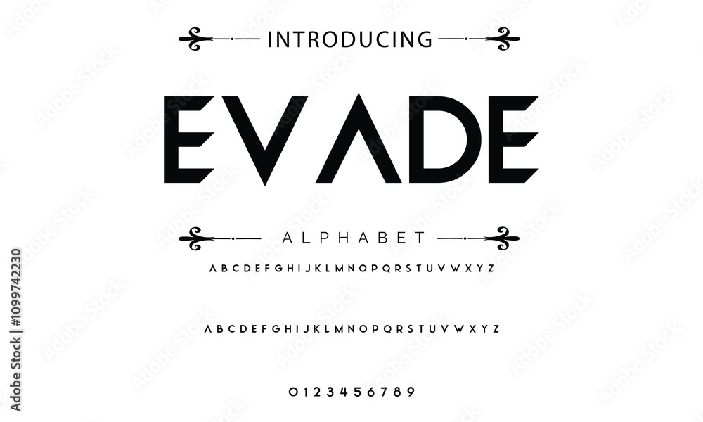 Modern techno font, futuristic line type of english alphabet letters ...