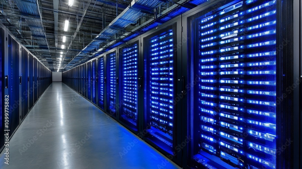 Data Center Server Room Network Technology Infrastructure Stock Photo ...