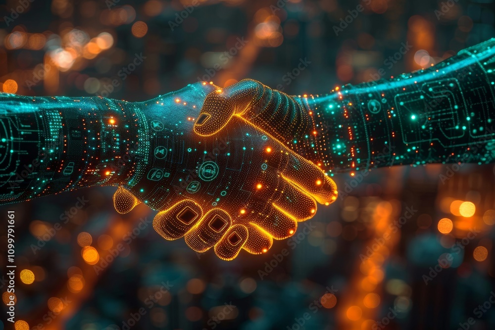 Client server handshake in digital futuristic virtual space ...