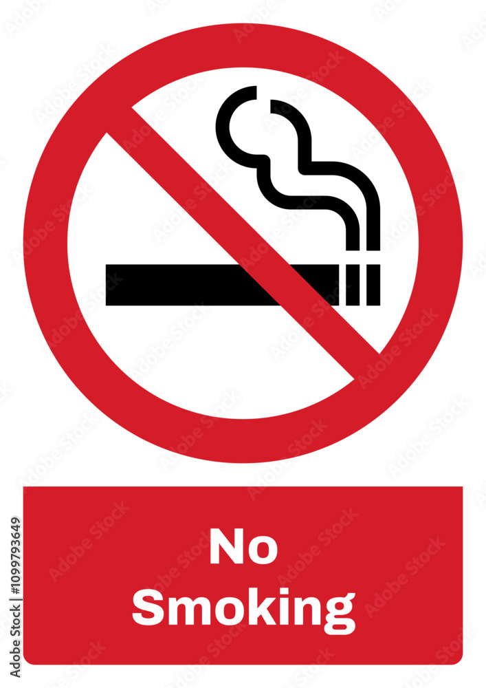 ISO prohibition safety signs sentence case text_no smoking_portrait ...