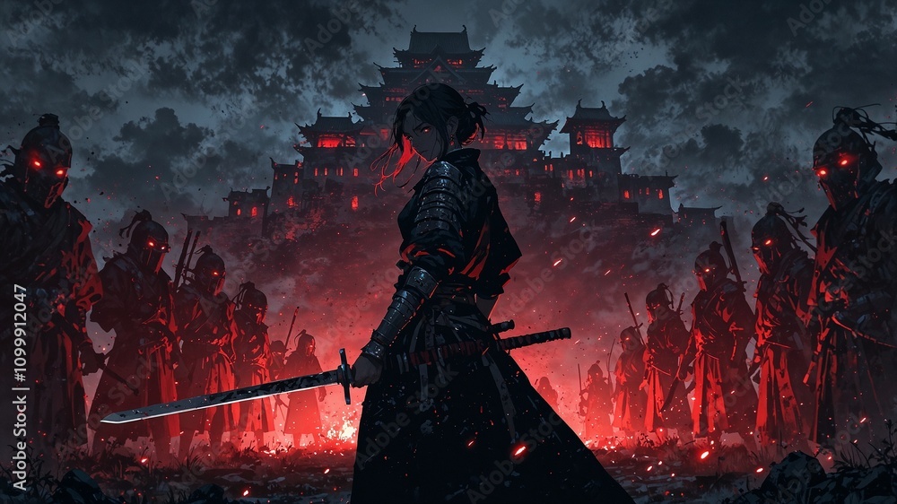 Awesome swordsman and castle wallpaper. 4k wallpapers Stock ...