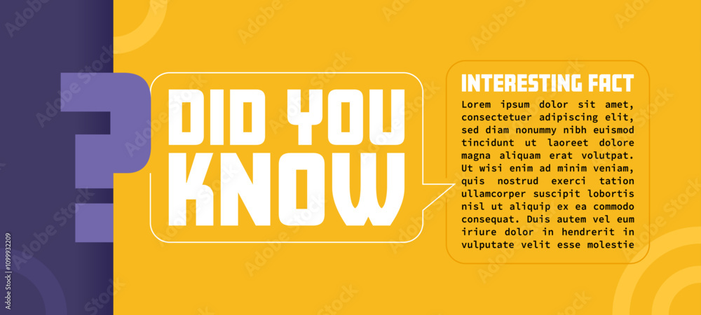 Did You Know banner design with a question mark and striking yellow and ...