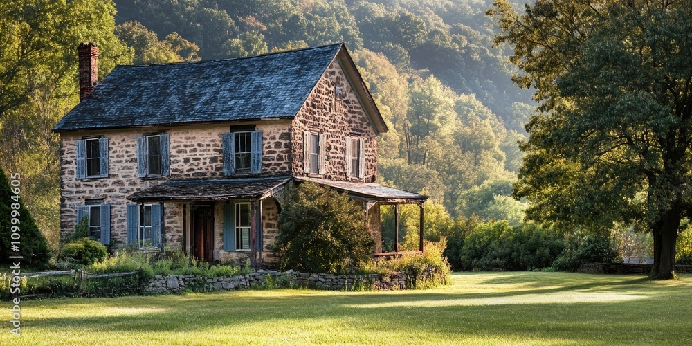 Historic structures in a scenic valley showcase the charm of old ...