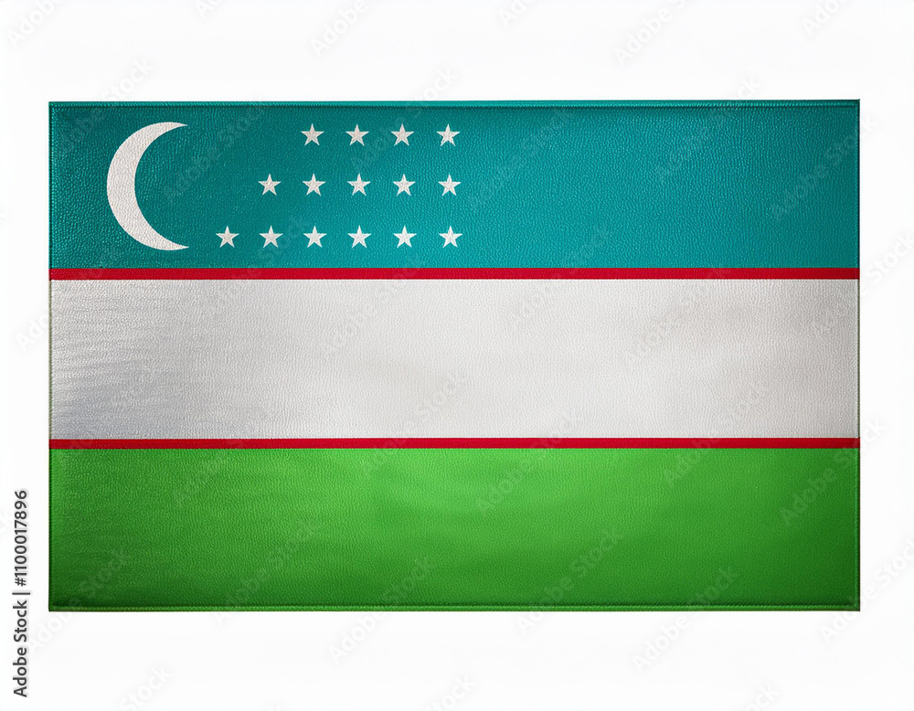 Uzbekistan flag isolated on white background with clipping path. flag ...