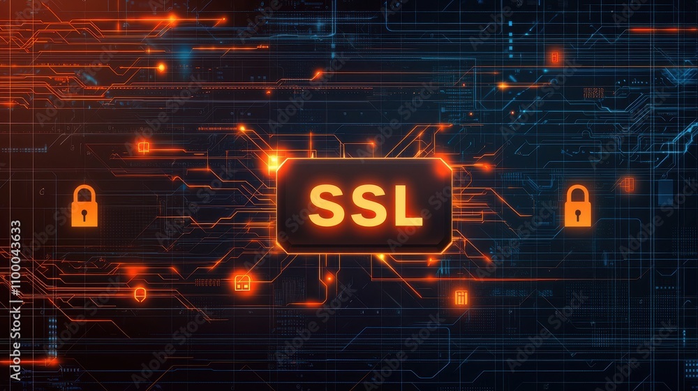 SSL certificate validation Digital representation of SSL security with ...