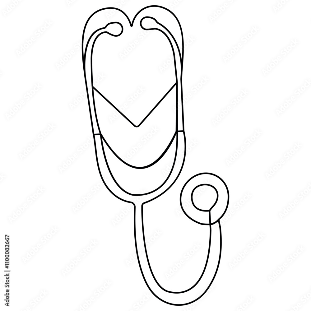 World health doctors day medical stethoscope single line art ...
