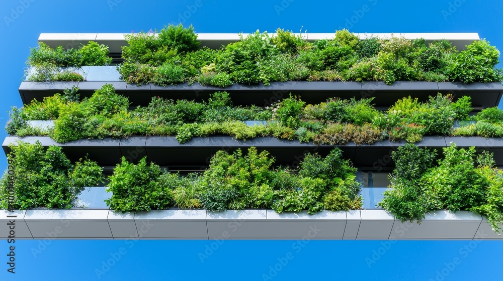 Contemporary structure featuring green walls, windows, and wooden slats ...