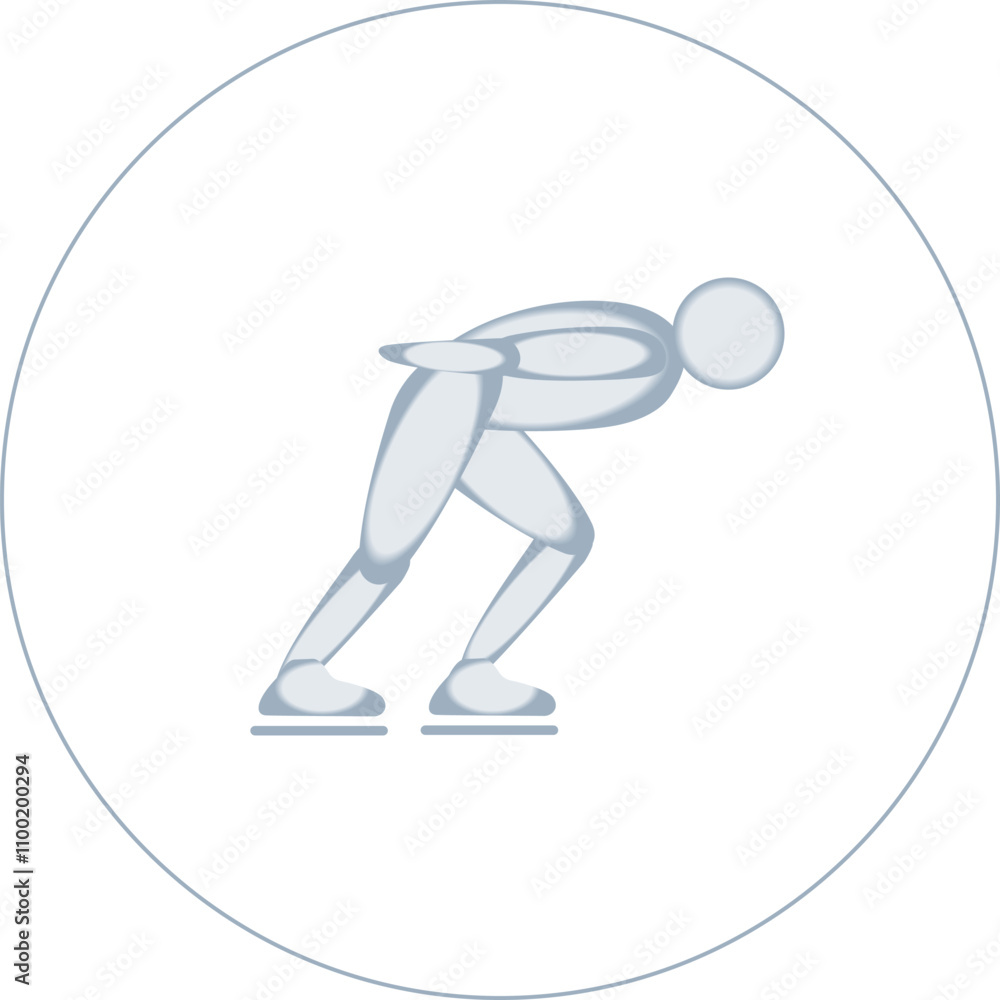 Speed skating competition icon. Outline stroke. Stock Vector | Adobe Stock