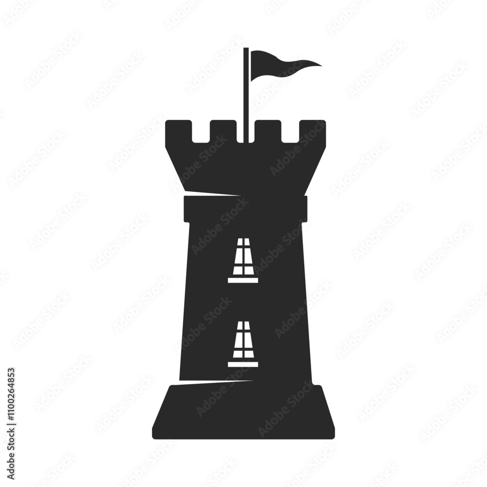 Castle Fort Silhouette Vector Icon Illustration Logo Stock Vector ...