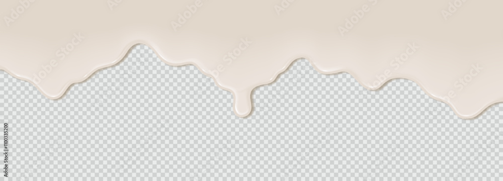 Slime substance dripping realistic vector illustration. Creamy sludge ...