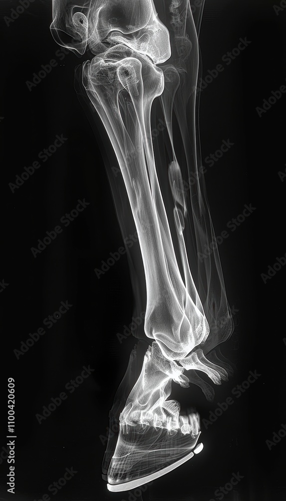 Equine Hoof X-Ray: Detailed Bone Structure for Veterinary Analysis ...