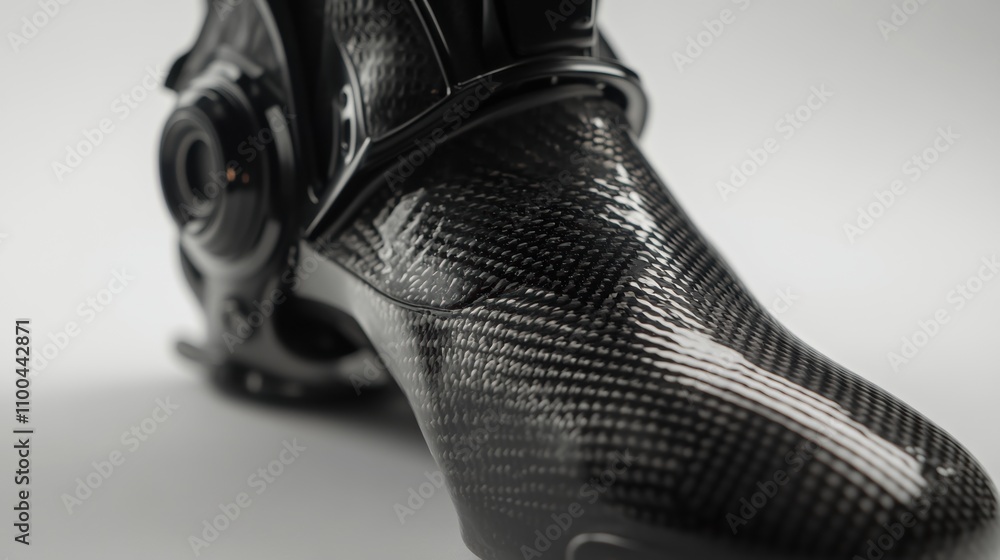 Advanced prosthetic leg with carbon fiber components, showcasing a ...