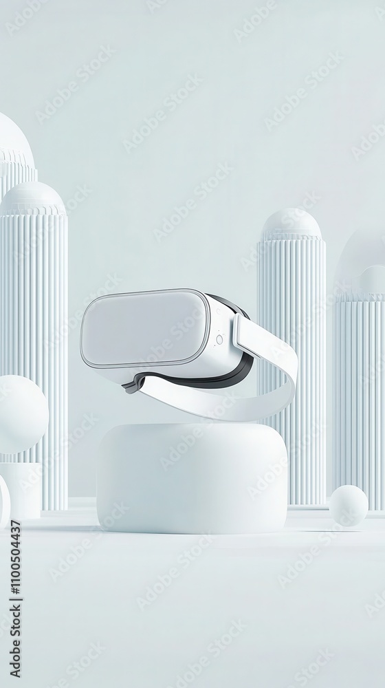 Innovative virtual reality experience modern minimalist setting digital ...