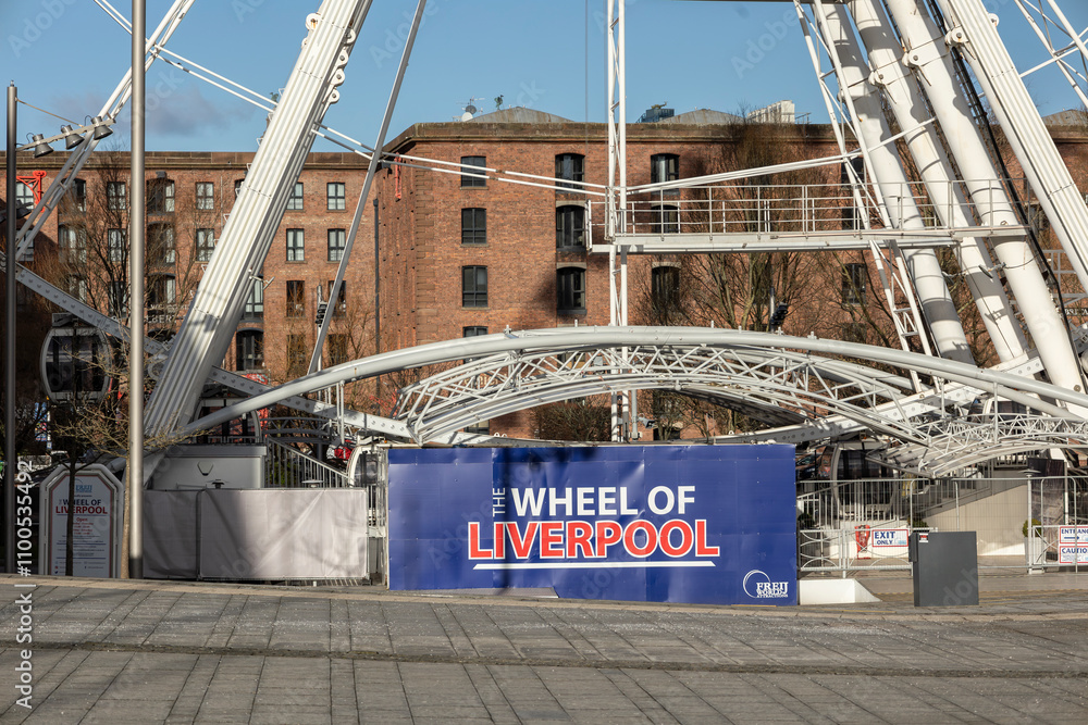 Liverpool, united kingdom January, 16, 2024 The Wheel of Liverpool ...