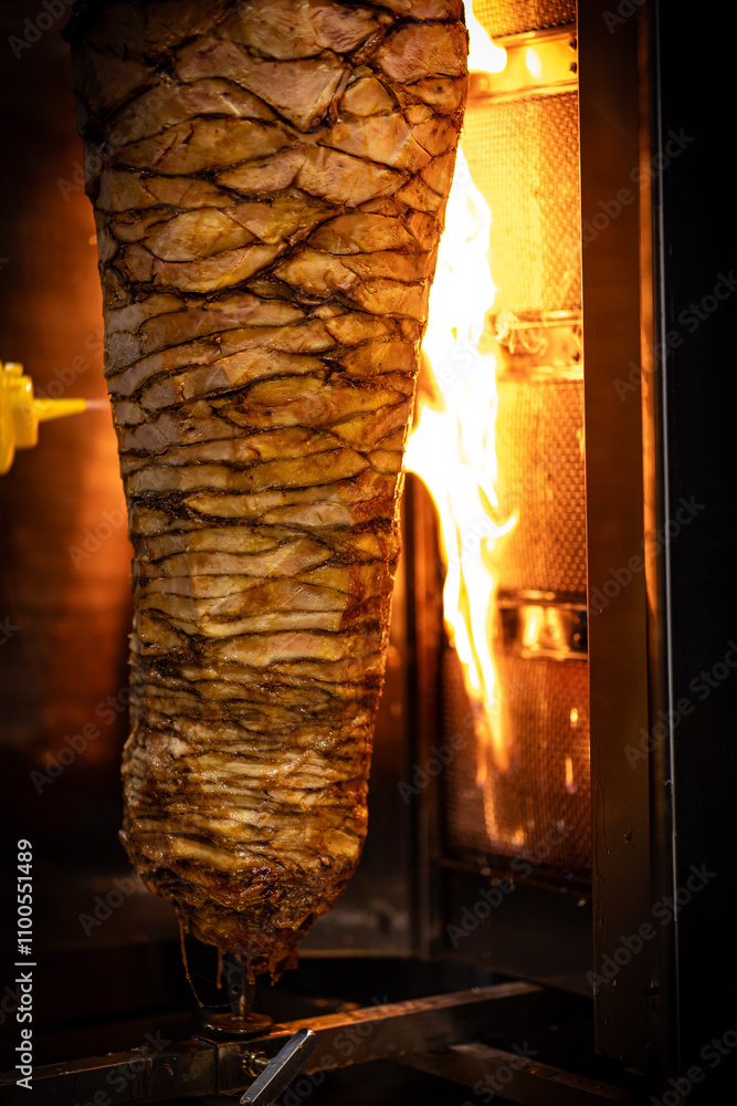 Traditional Turkish Doner Kebab meat. Shawarma or gyros. Turkish, greek ...