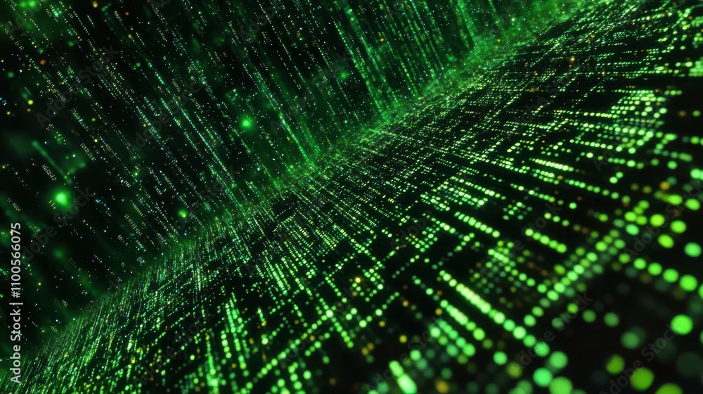 Background in a matrix style. 4K rendering. Data technology background ...