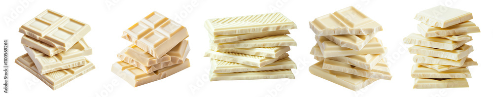 Stack of white milky chocolate bars set isolated Png, transparent ...
