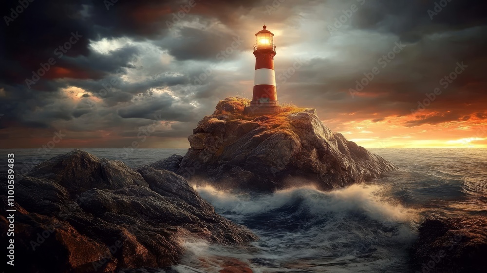 This iconic lighthouse symbolizes guidance and safety in the middle of ...