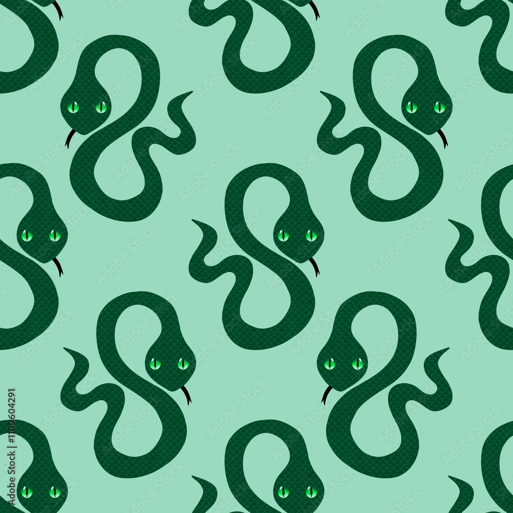 Summer animals seamless snake pattern for wrapping paper and new 2025 year Stock Illustration ...
