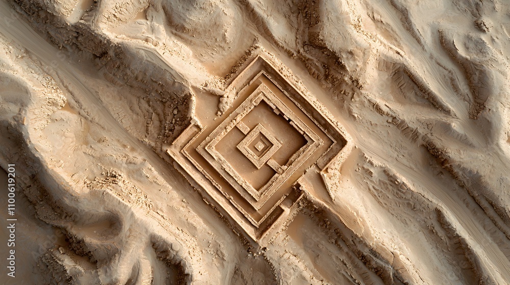 Drone perspective of Mohenjo-Daro, capturing the ancient city's layout ...