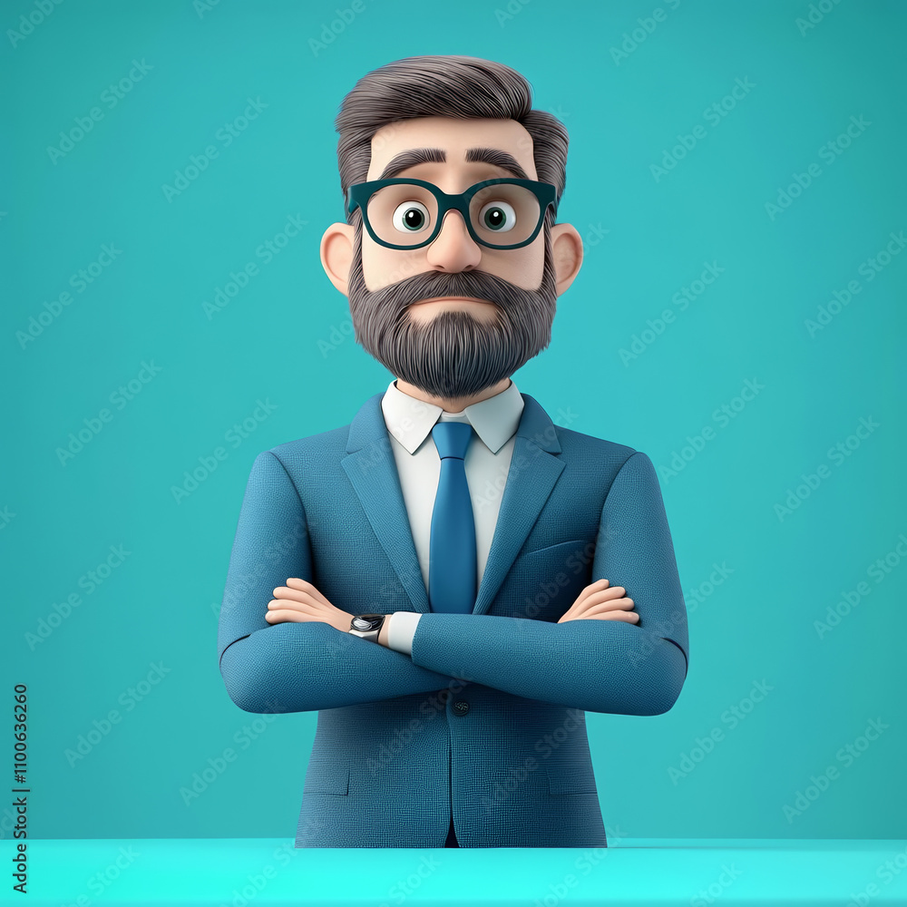 Tech skills training. professional animated character with glasses and ...