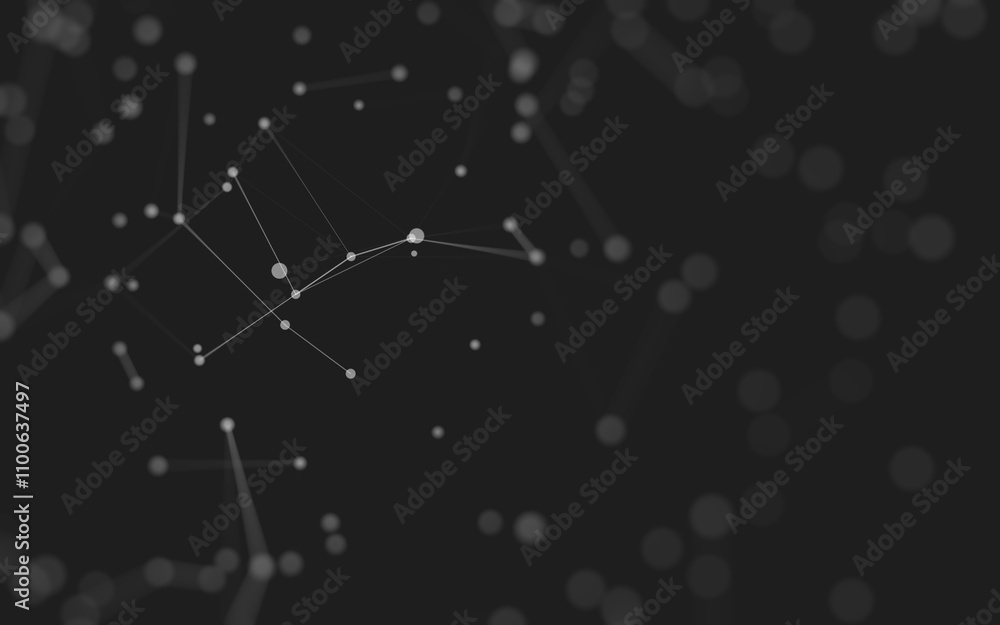 Abstract background. Molecules technology with polygonal shapes, connecting dots and lines ...