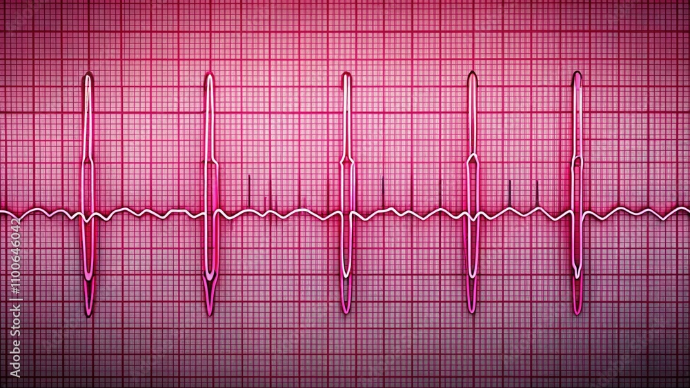 Detailed ECG Illustration of a 12-Lead Rhythm Showing Left Bundle ...