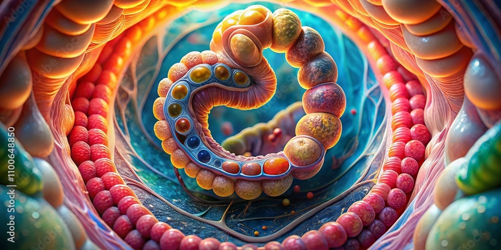 Double Exposure Photography of Colon Polyps: A Detailed 3D Illustration ...