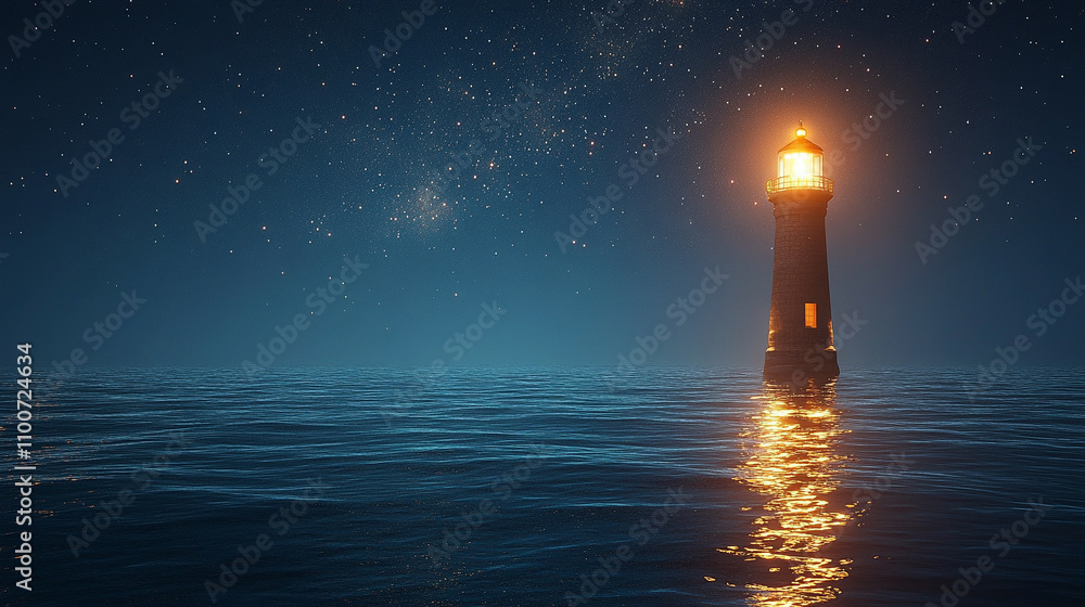 lighthouse standing tall against the daylight sky with its white light ...