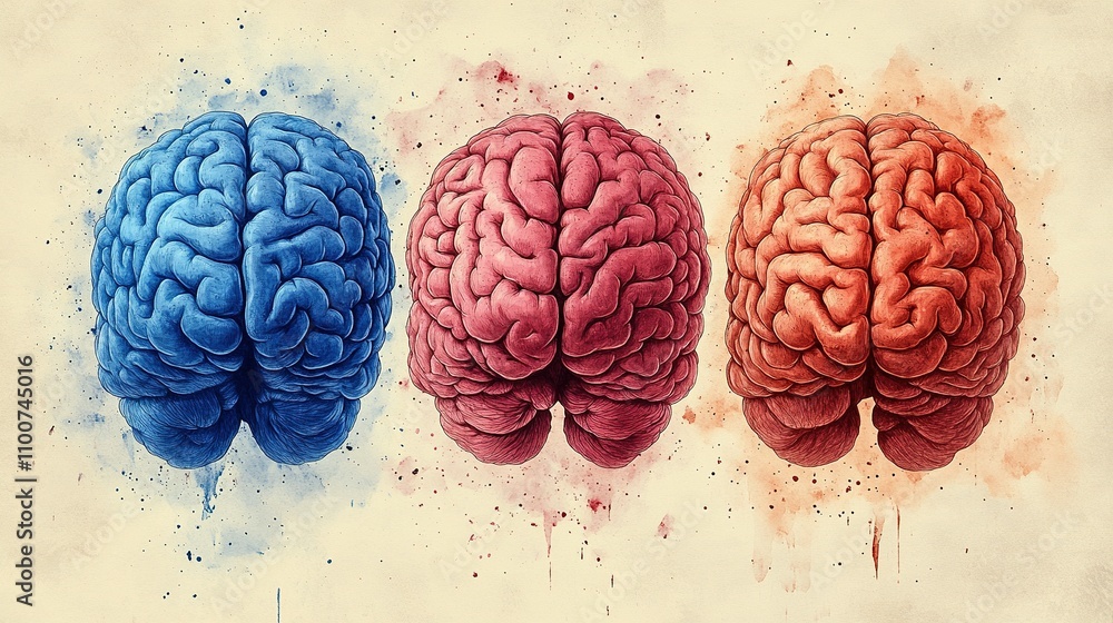 Ilustración de Stock Exploring Brain Anatomy: A Schematic Illustration ...