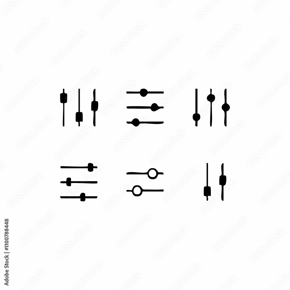Minimalist Sliders Icons - Adjust, Control, and Settings Symbols in ...