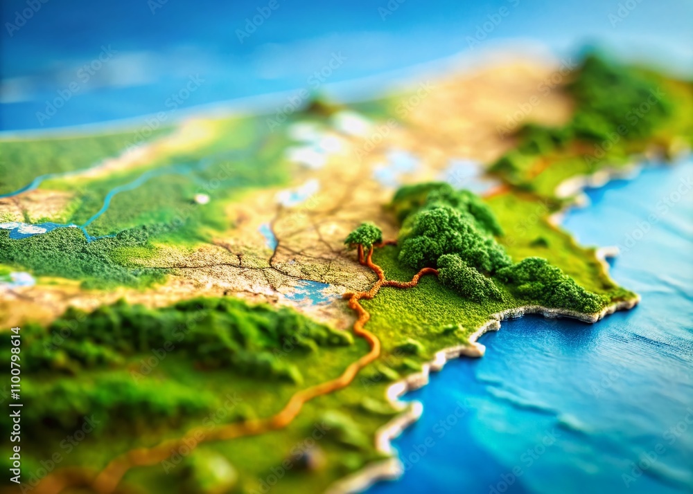 Tilt-Shift Photography of Santa Catarina State Blank Outline Map ...