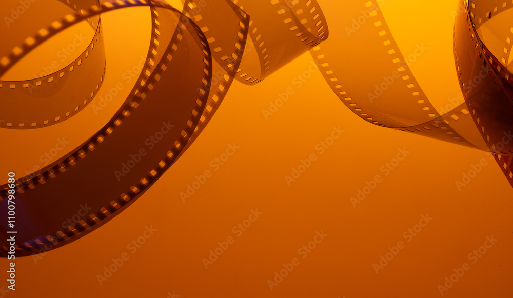 cinematic background banner with film strip Stock Photo | Adobe Stock