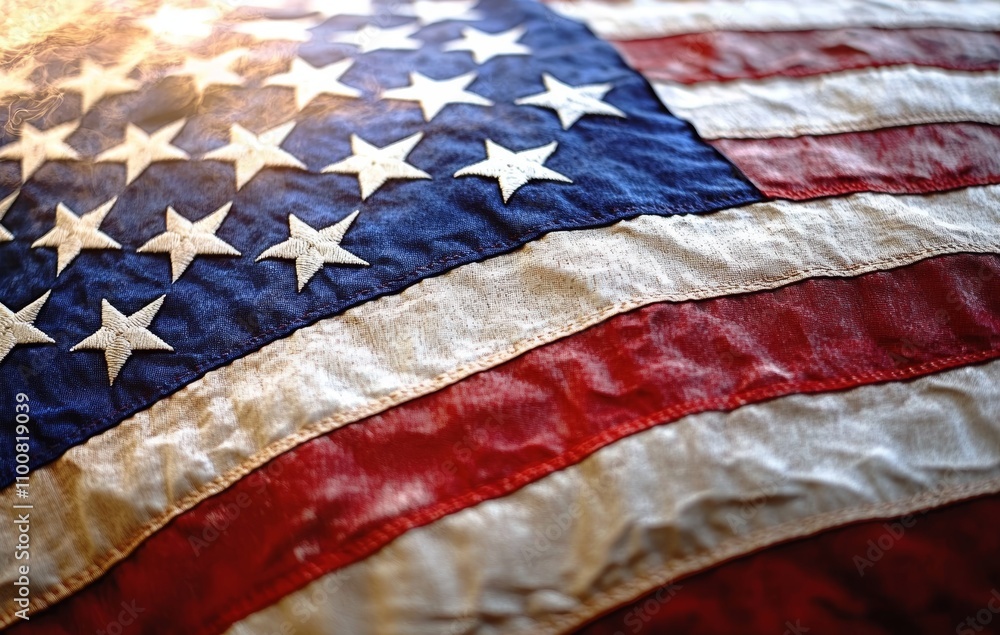 Waving American Flag for Patriotism and Celebrations like 4th of July ...