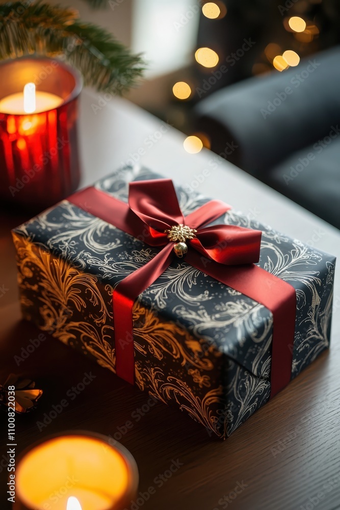 Creating an artisanal christmas package with damascene patterns and ...