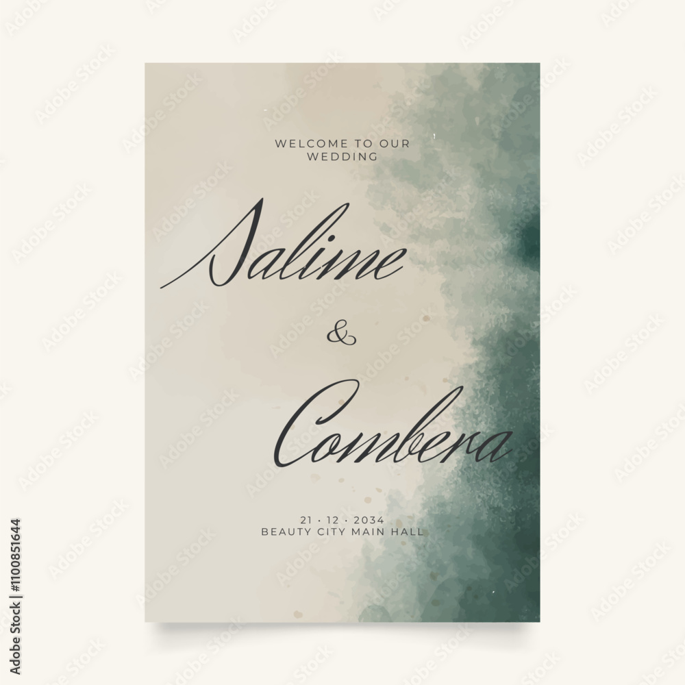 Wedding poster for welcome sign. Vector printable wedding props. Flyer ...