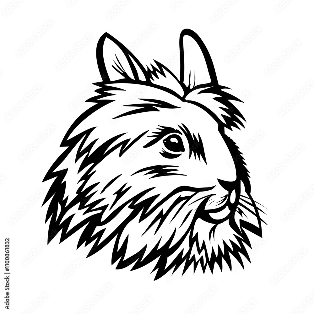 Mascot illustration of head of a lionhead rabbit, a breed of domestic ...