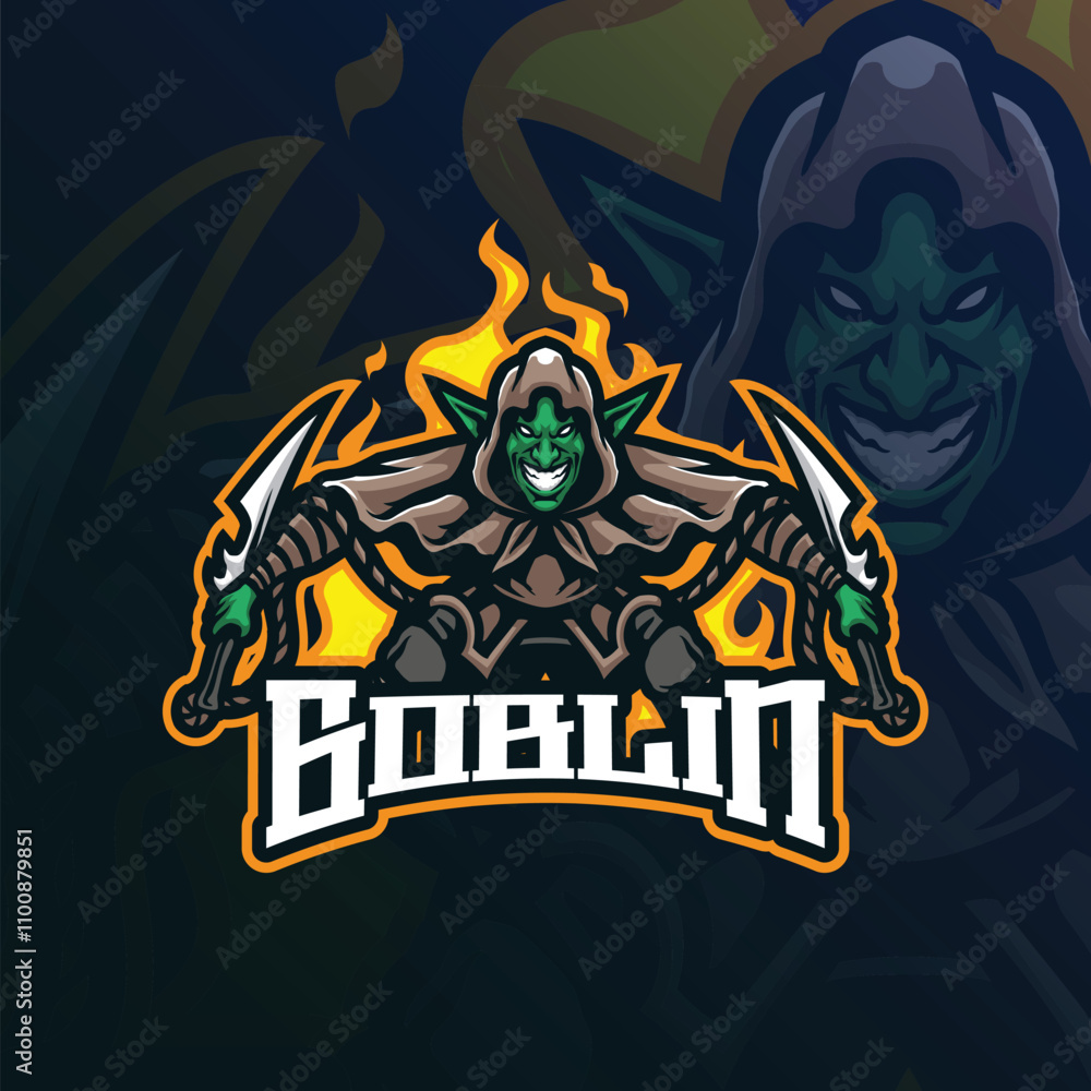 Goblin mascot logo design vector with modern illustration concept style ...