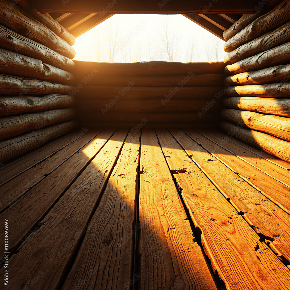 wood texture background with old wooden floor planks in a rustic cabin ...