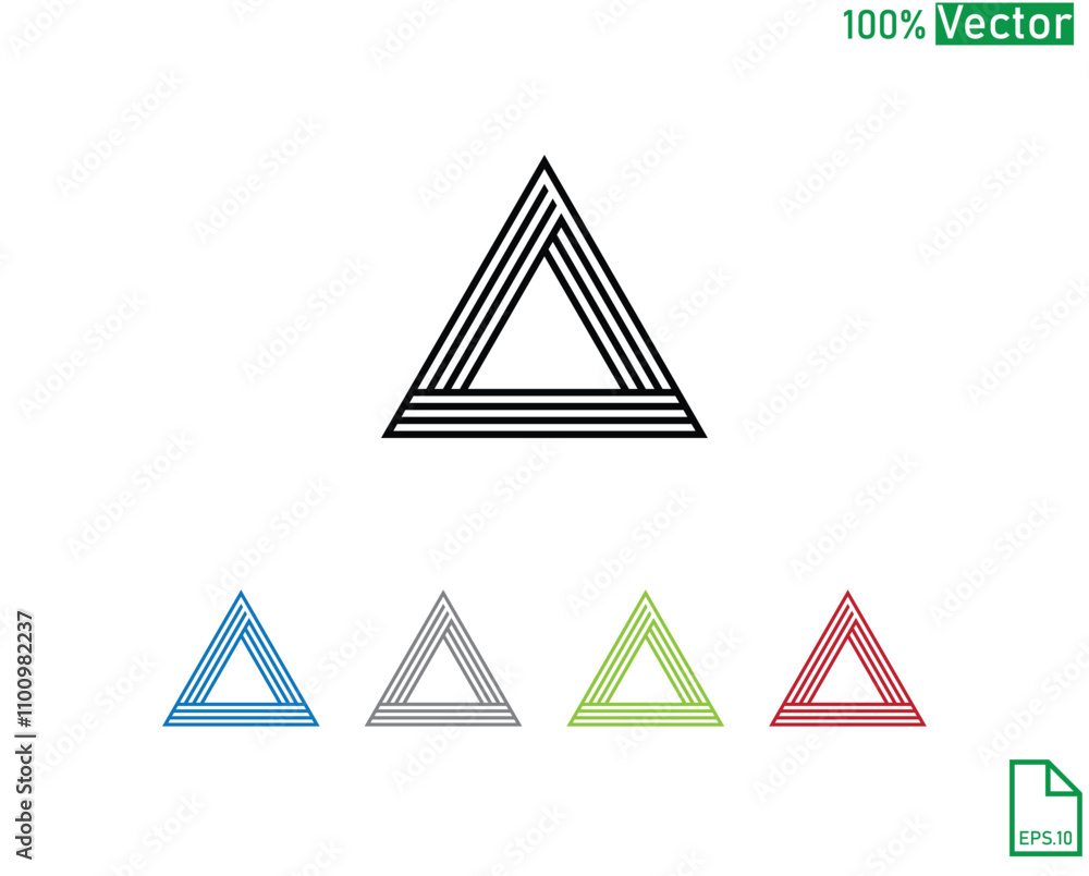 Delta Symbol in 4 different colours in math symbol. Vector set of ...