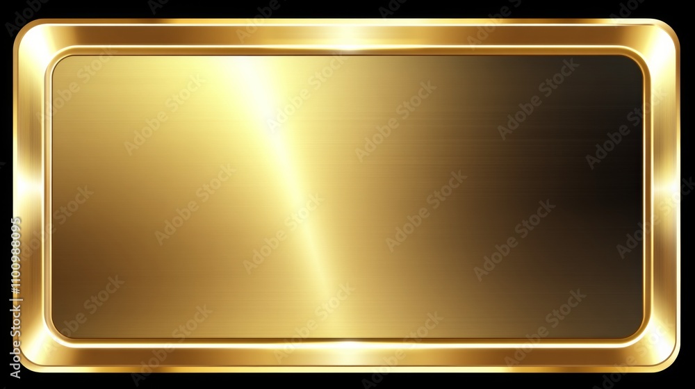 Gold plaque with engraved recognition symbol isolated on white ...